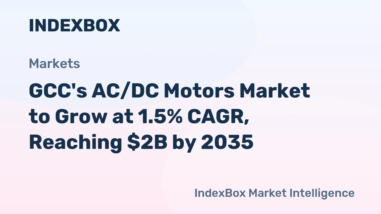 GCC's AC/DC Motors Market to Grow at 1.5% CAGR, Reaching $2B by 2035