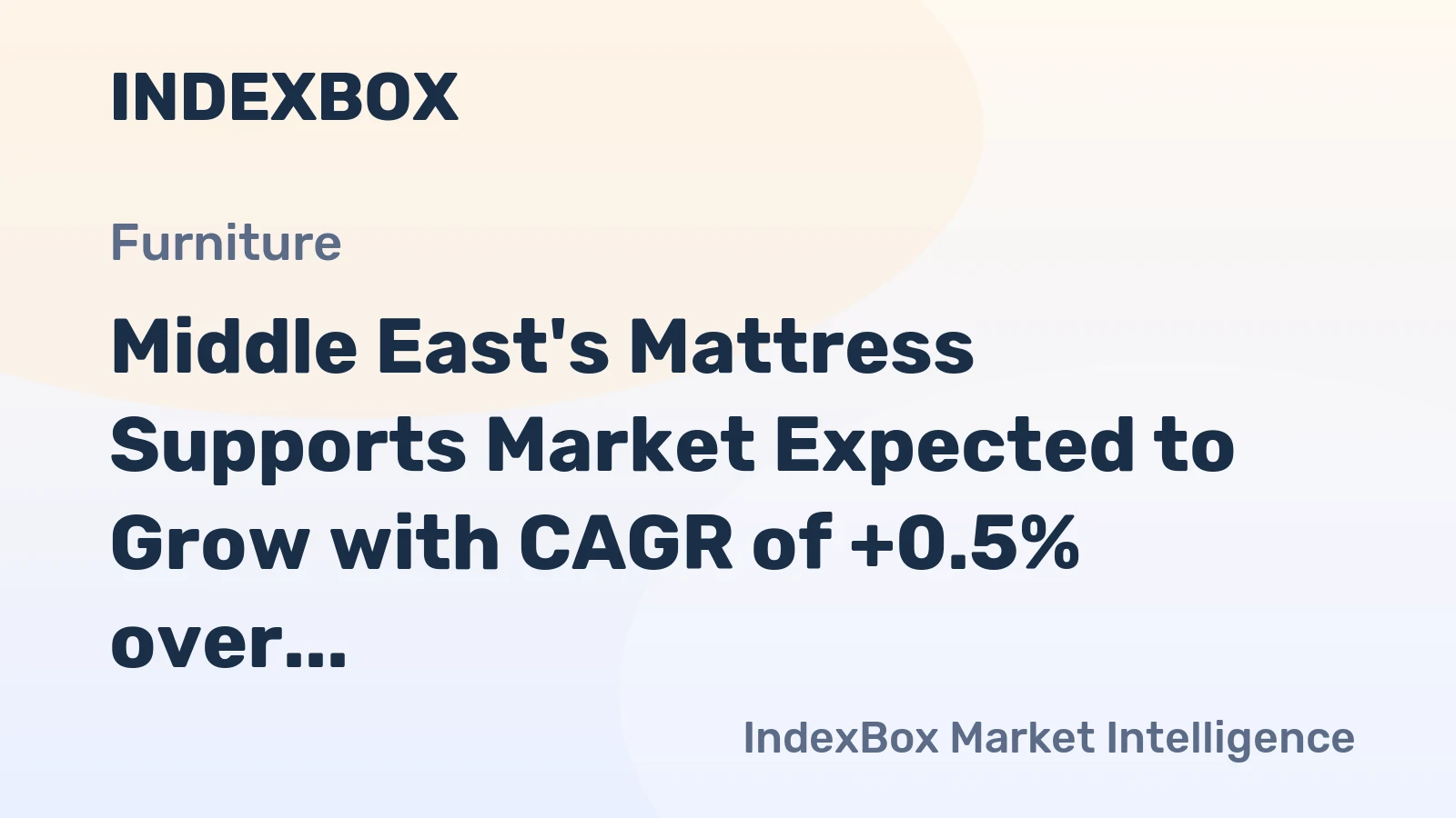Middle East's Mattress Supports Market Expected to Grow with CAGR of +0.5% over Next Decade