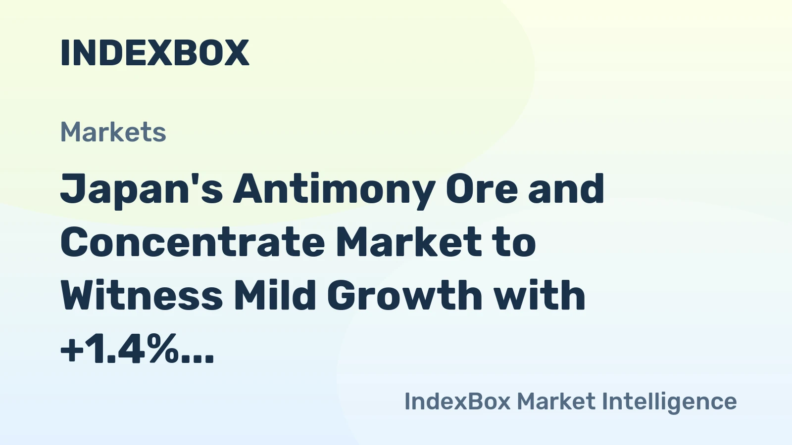 Japan's Antimony Ore and Concentrate Market to Witness Mild Growth with +1.4% CAGR
