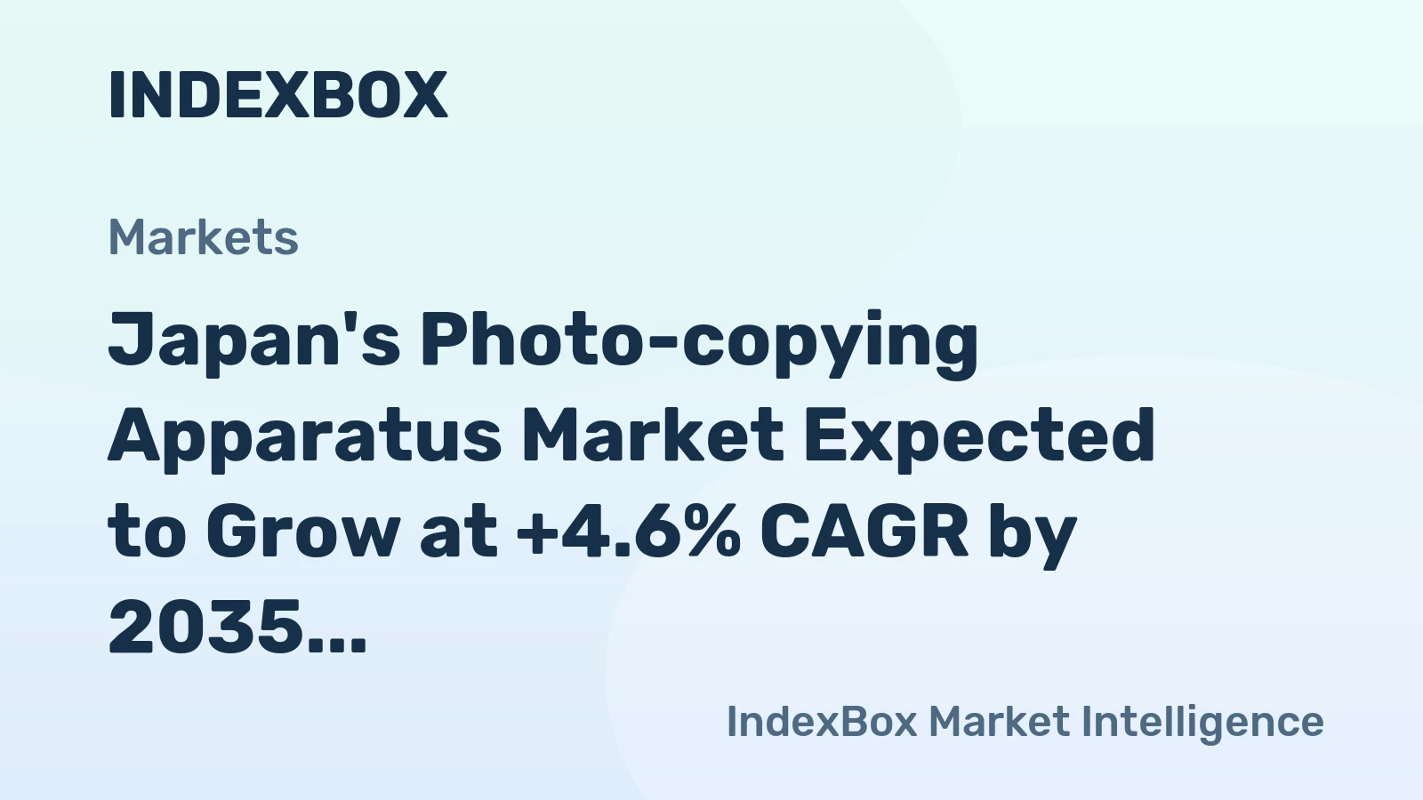 Japan's Photo-copying Apparatus Market Expected to Grow at +4.6% CAGR by 2035