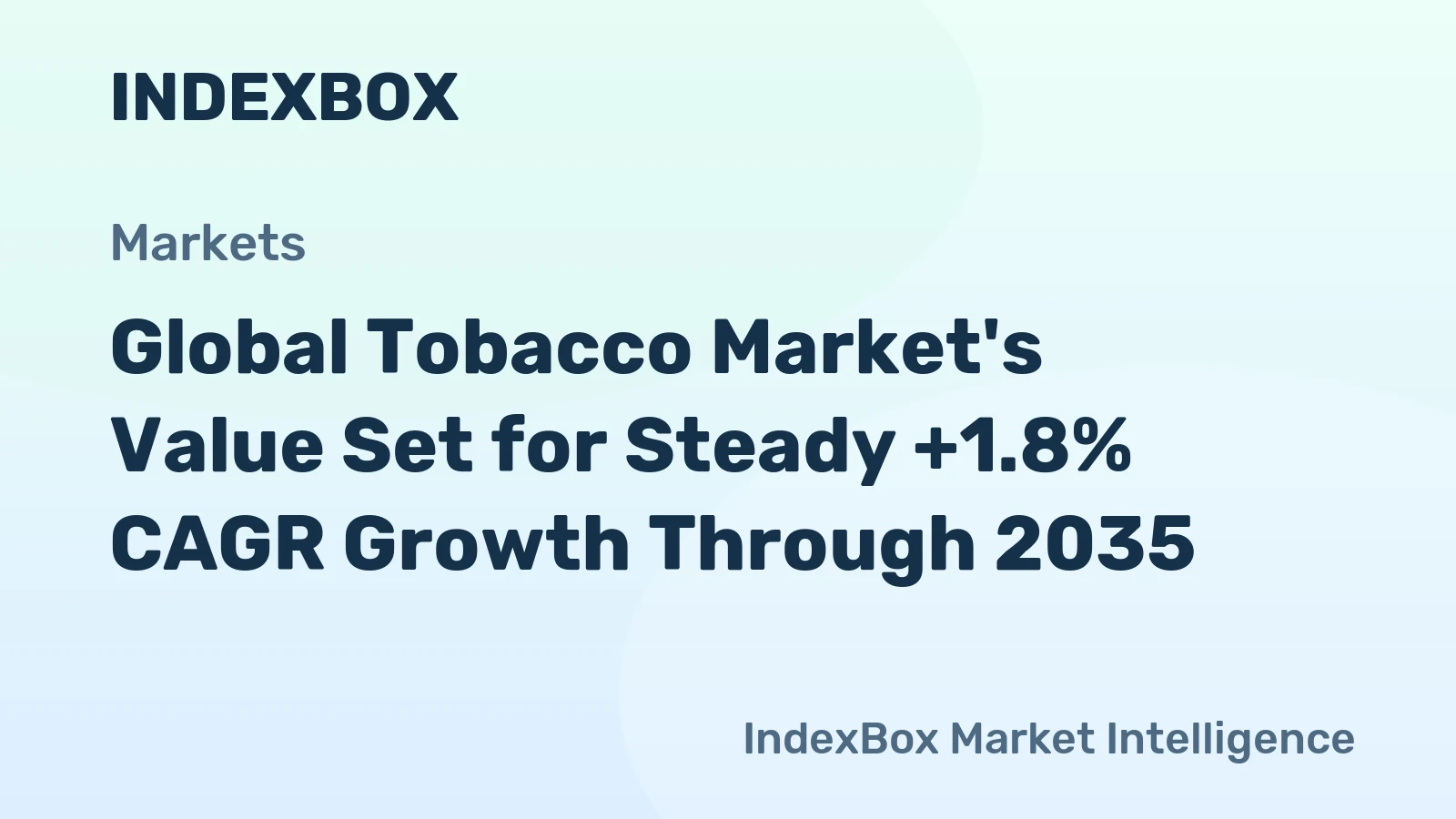 Global Tobacco Market's Value Set for Steady +1.8% CAGR Growth Through 2035