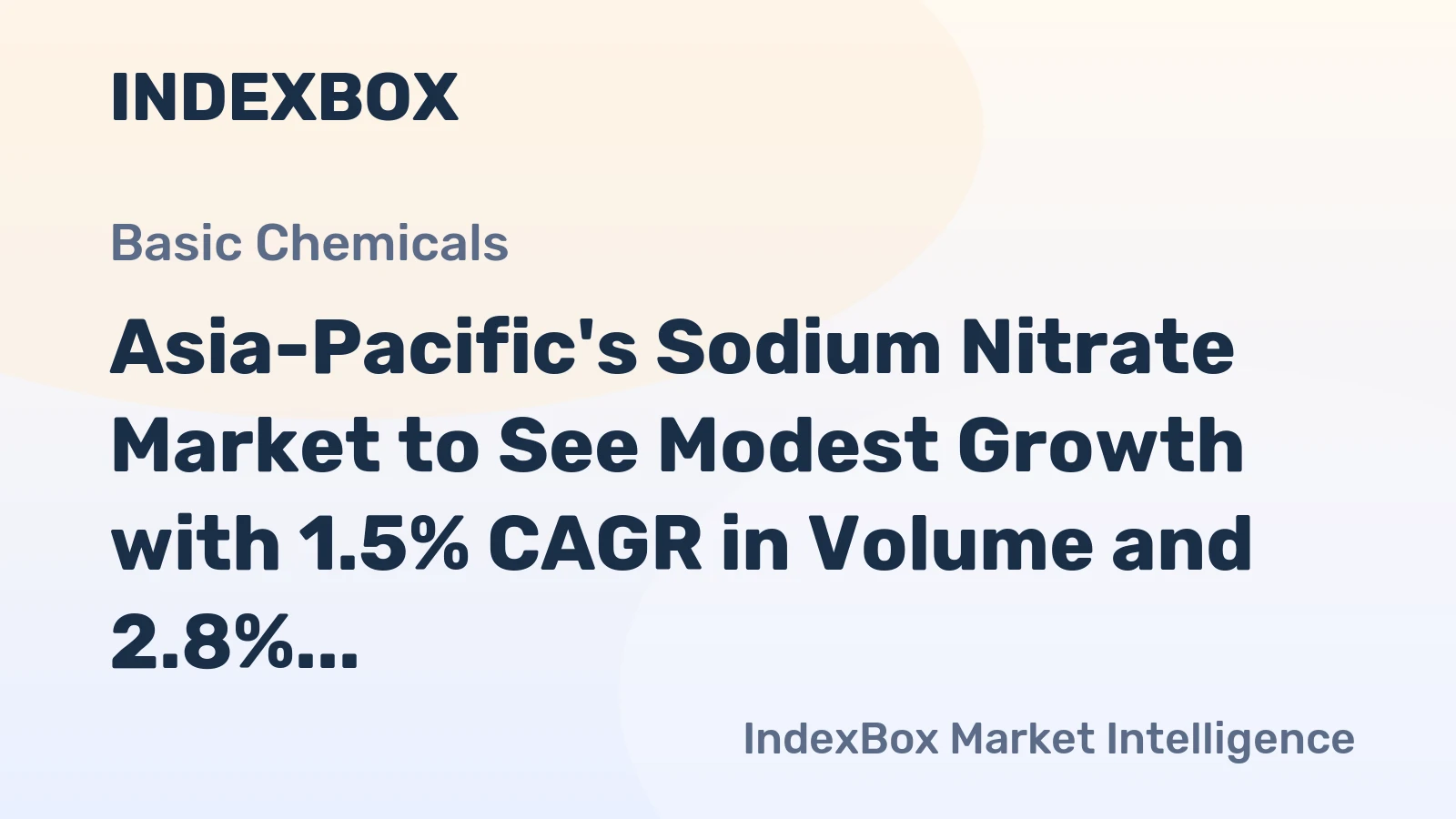 Asia-Pacific's Sodium Nitrate Market to See Modest Growth with 1.5% CAGR in Volume and 2.8% CAGR in Value by 2035