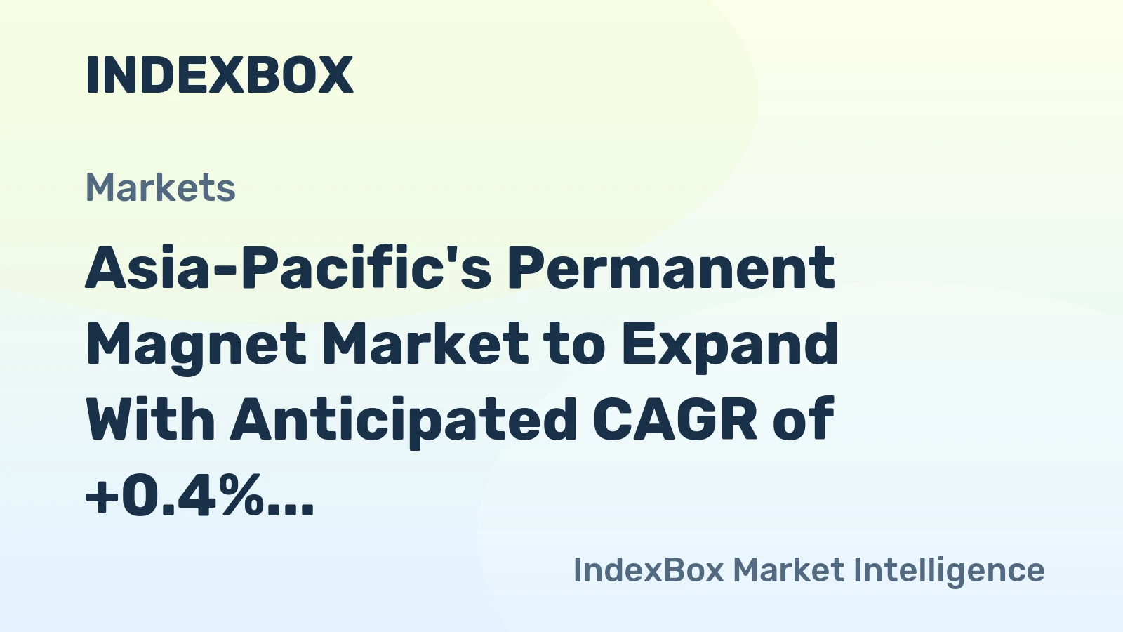 Asia-Pacific's Permanent Magnet Market to Expand With Anticipated CAGR of +0.4% Through 2035