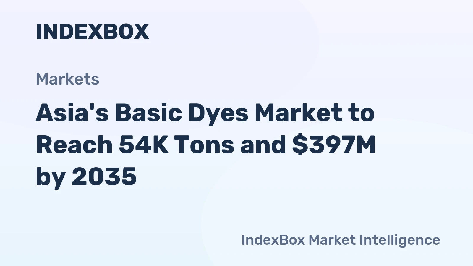 Asia's Basic Dyes Market to Reach 54K Tons and $397M by 2035