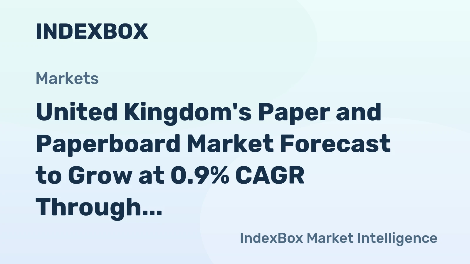 United Kingdom's Paper and Paperboard Market Forecast to Grow at 0.9% CAGR Through 2035