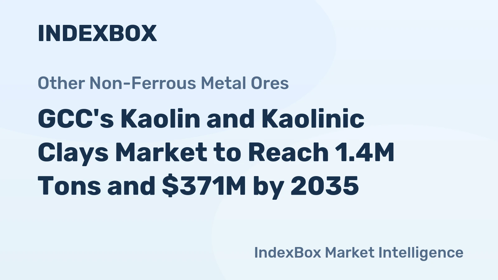 GCC's Kaolin and Kaolinic Clays Market to Reach 1.4M Tons and $371M by 2035