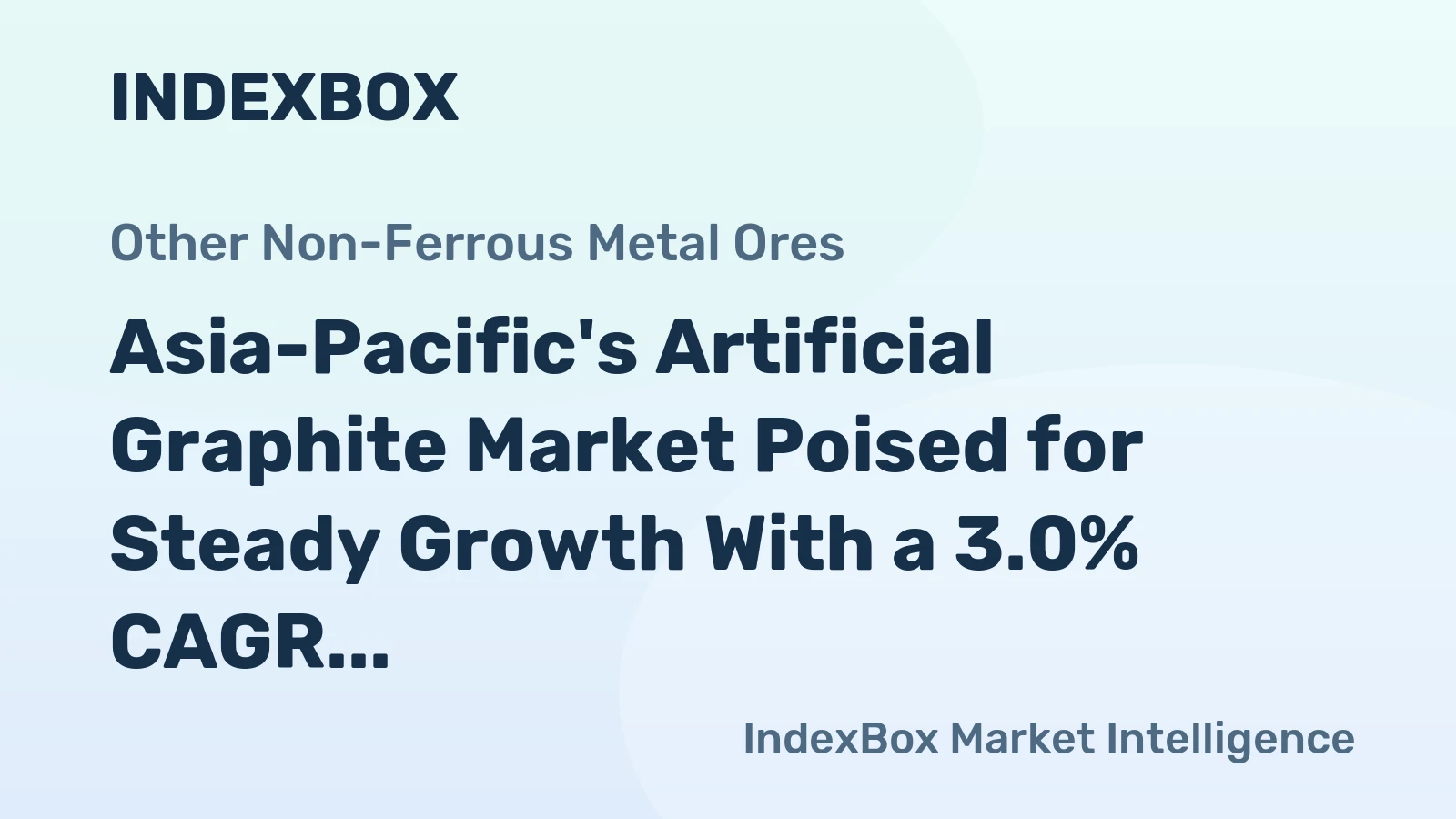 Asia-Pacific's Artificial Graphite Market Poised for Steady Growth With a 3.0% CAGR in Value Through 2035