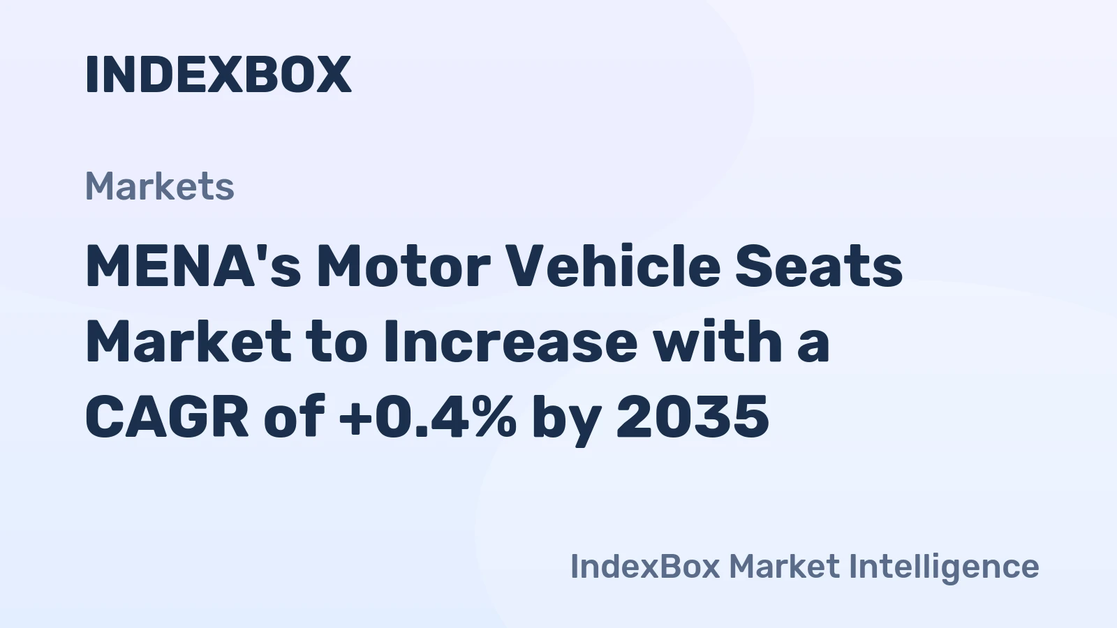 MENA's Motor Vehicle Seats Market to Increase with a CAGR of +0.4% by 2035