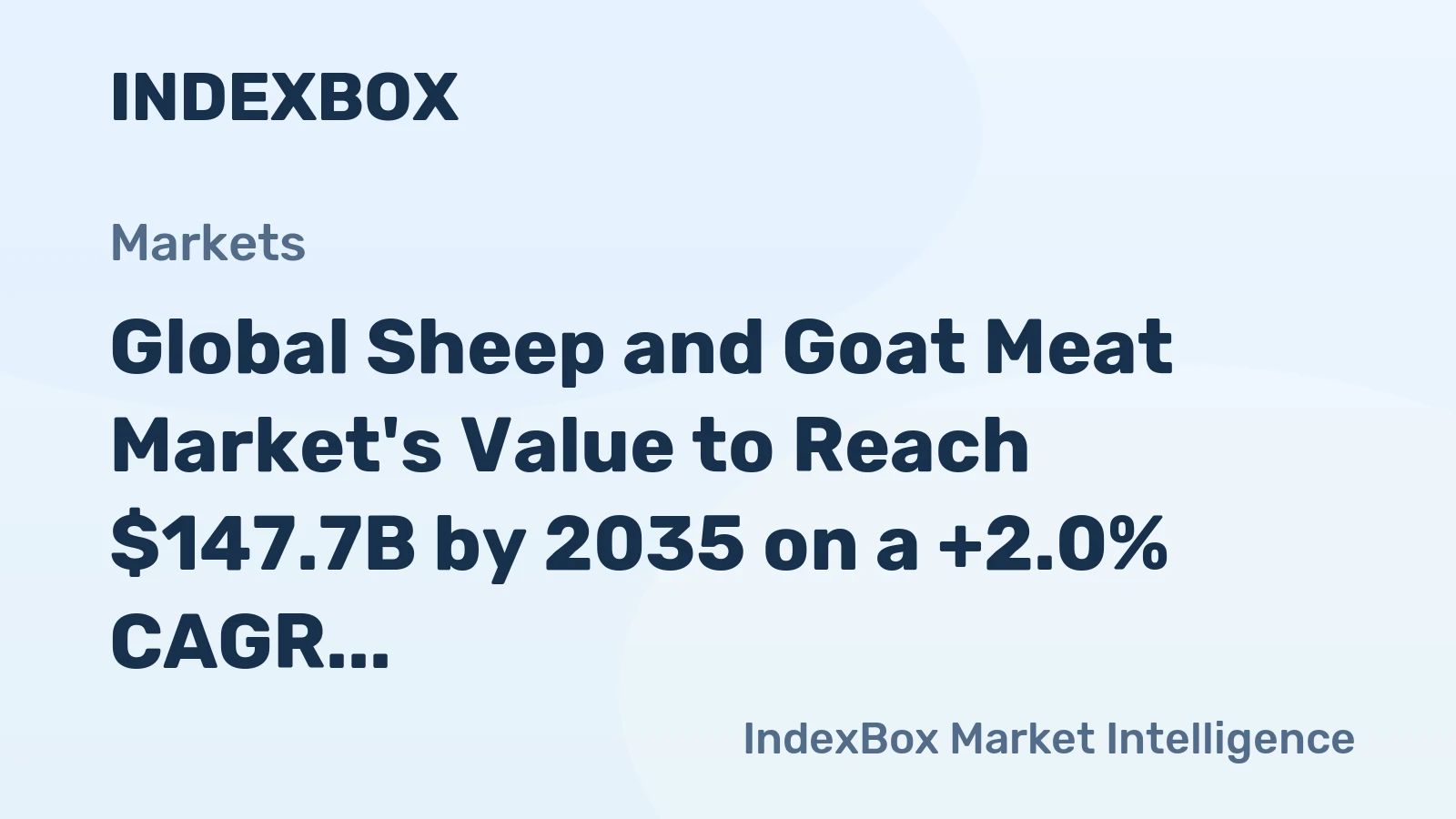 Global Sheep and Goat Meat Market's Value to Reach $147.7B by 2035 on a +2.0% CAGR Trajectory