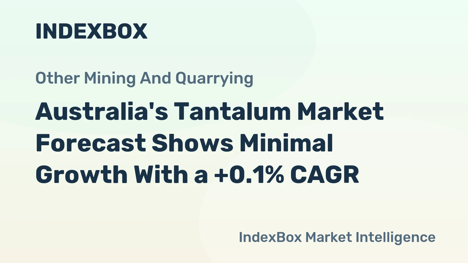 Australia's Tantalum Market Forecast Shows Minimal Growth With a +0.1% CAGR