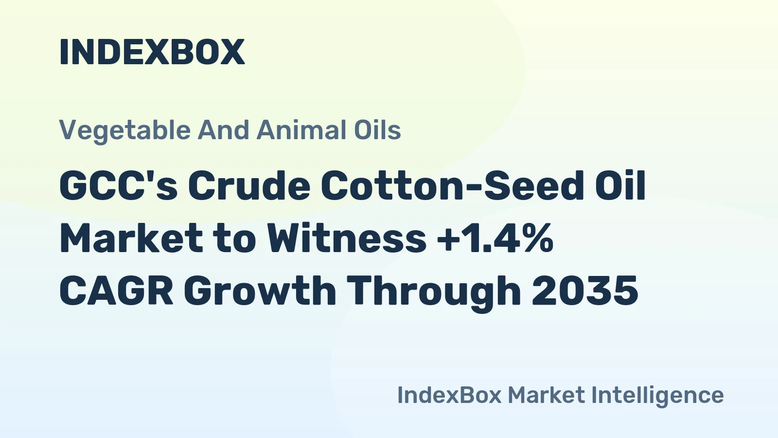 GCC's Crude Cotton-Seed Oil Market to Witness +1.4% CAGR Growth Through 2035
