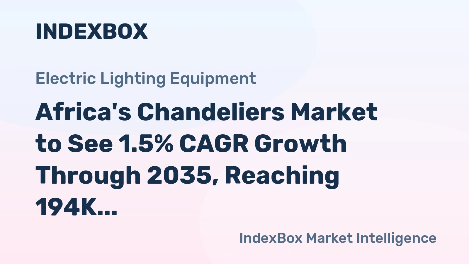 Africa's Chandeliers Market to See 1.5% CAGR Growth Through 2035, Reaching 194K Tons