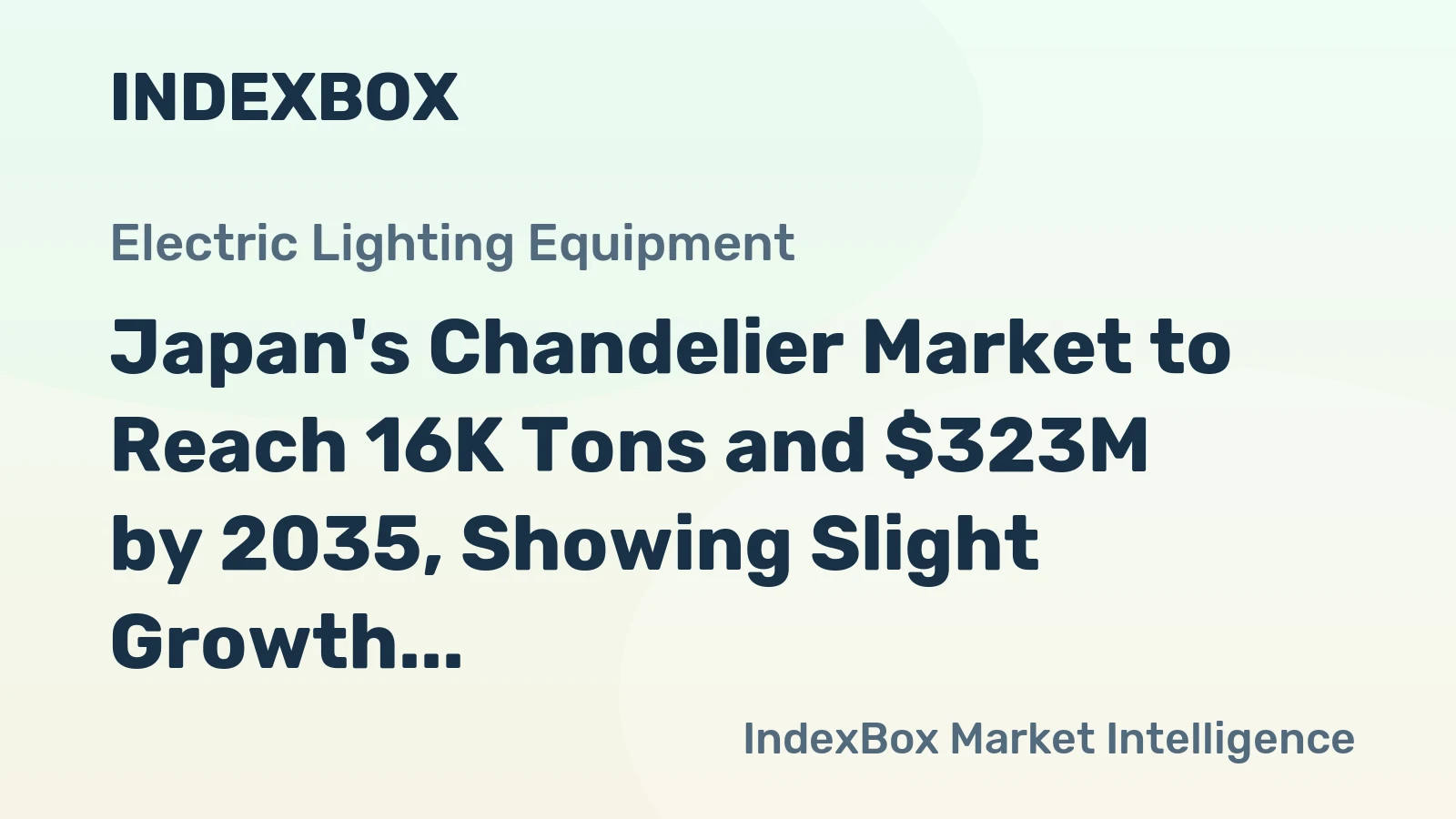 Japan's Chandelier Market to Reach 16K Tons and $323M by 2035, Showing Slight Growth