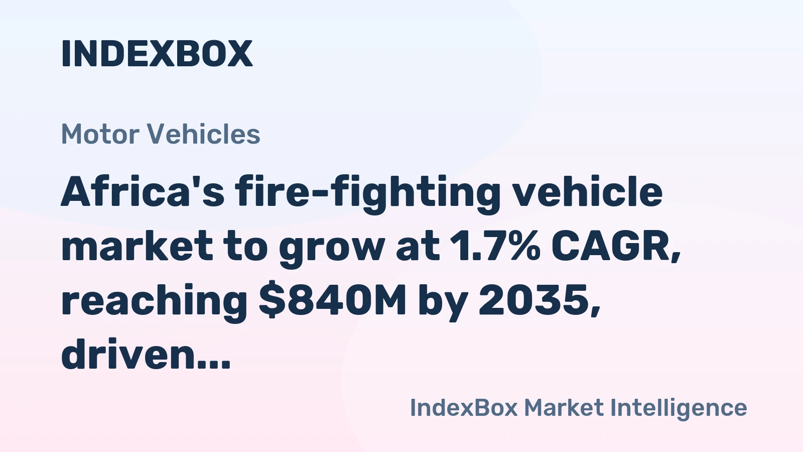 Africa's fire-fighting vehicle market to grow at 1.7% CAGR, reaching $840M by 2035, driven by sustained demand.