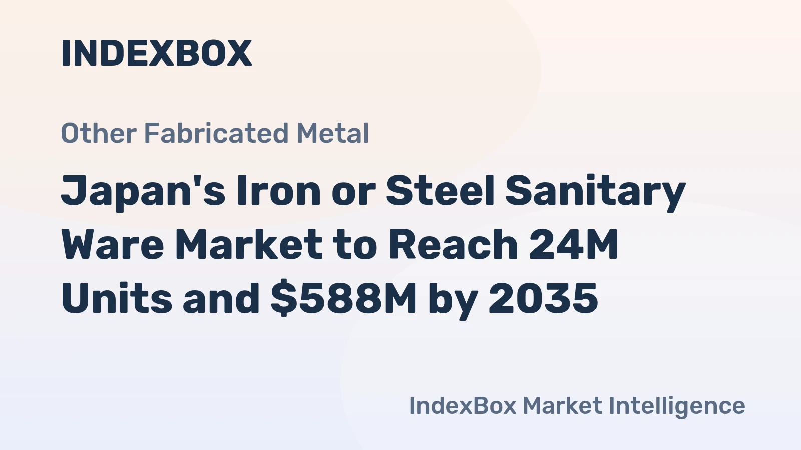 Japan's Iron or Steel Sanitary Ware Market to Reach 24M Units and $588M by 2035