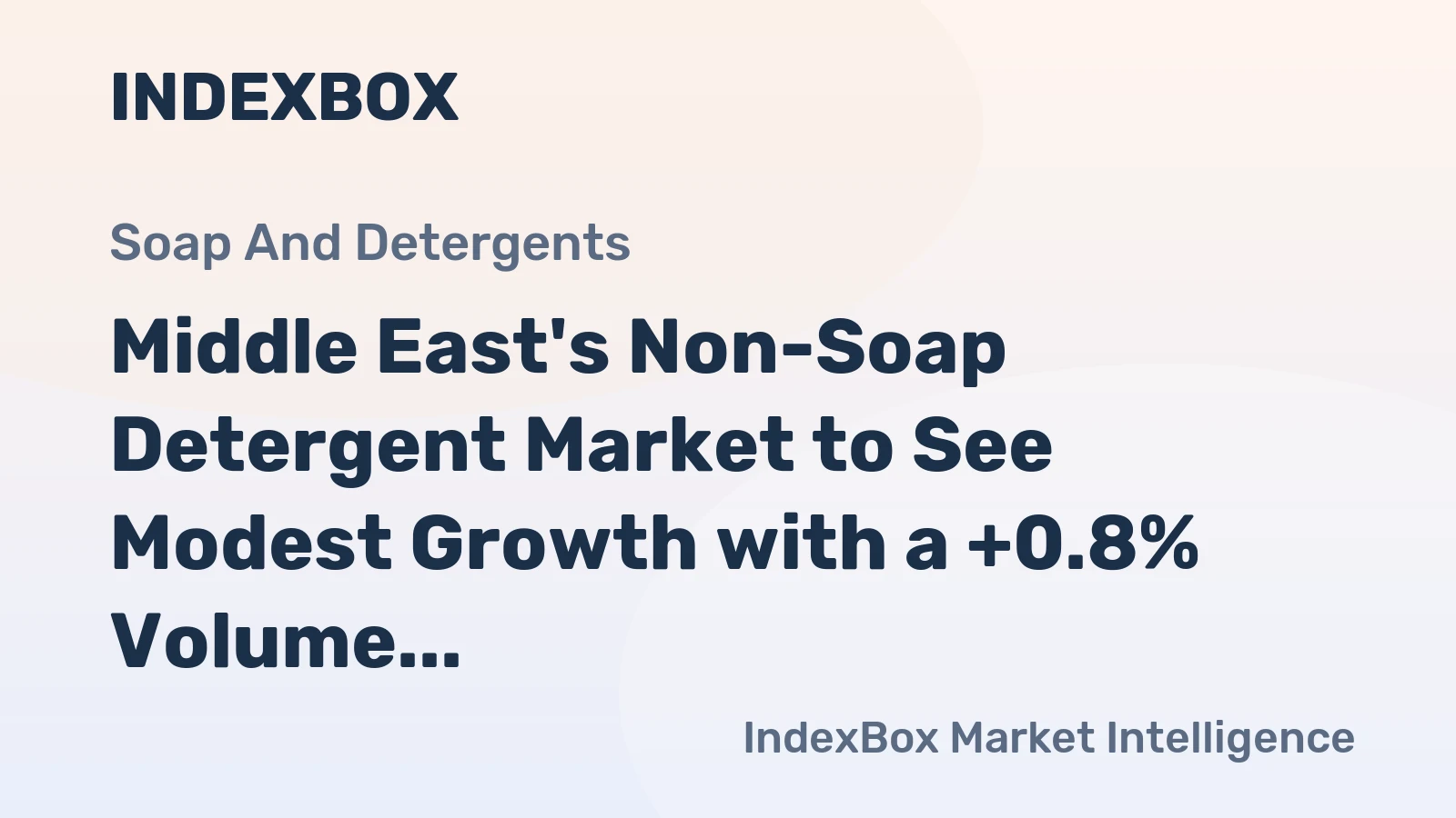 Middle East's Non-Soap Detergent Market to See Modest Growth with a +0.8% Volume CAGR Through 2035
