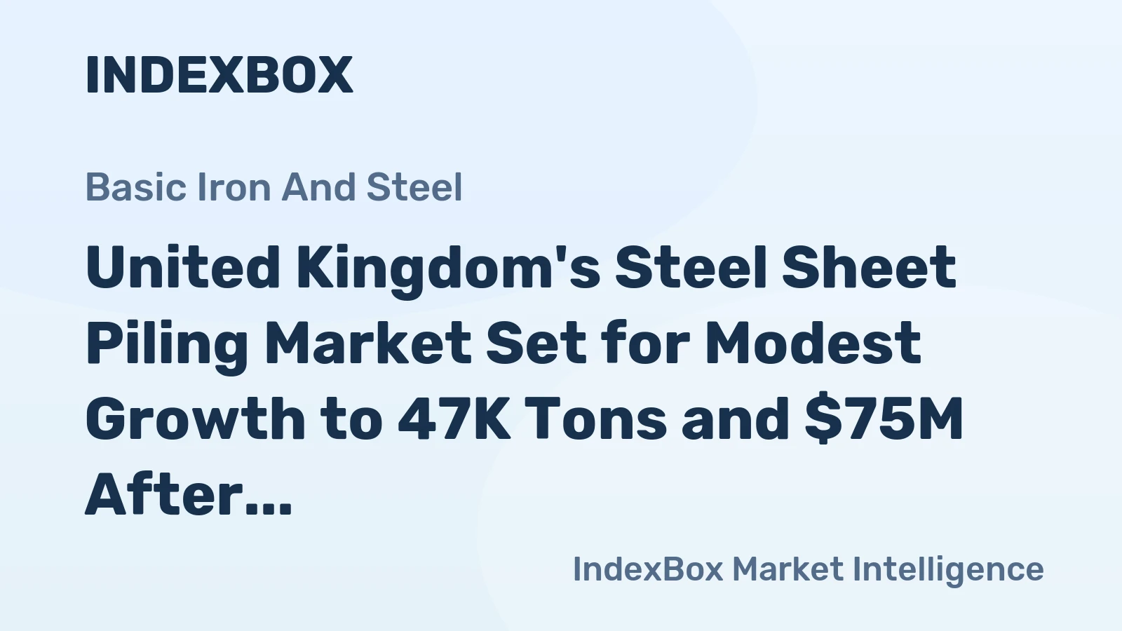 United Kingdom's Steel Sheet Piling Market Set for Modest Growth to 47K Tons and $75M After Sharp 2024 Contraction