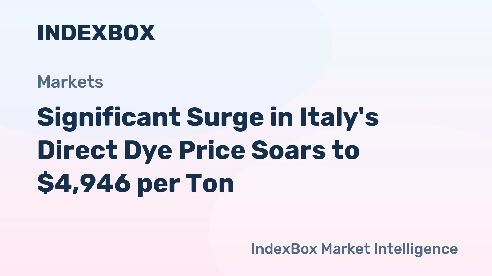 Significant Surge in Italy's Direct Dye Price Soars to $4,946 per Ton