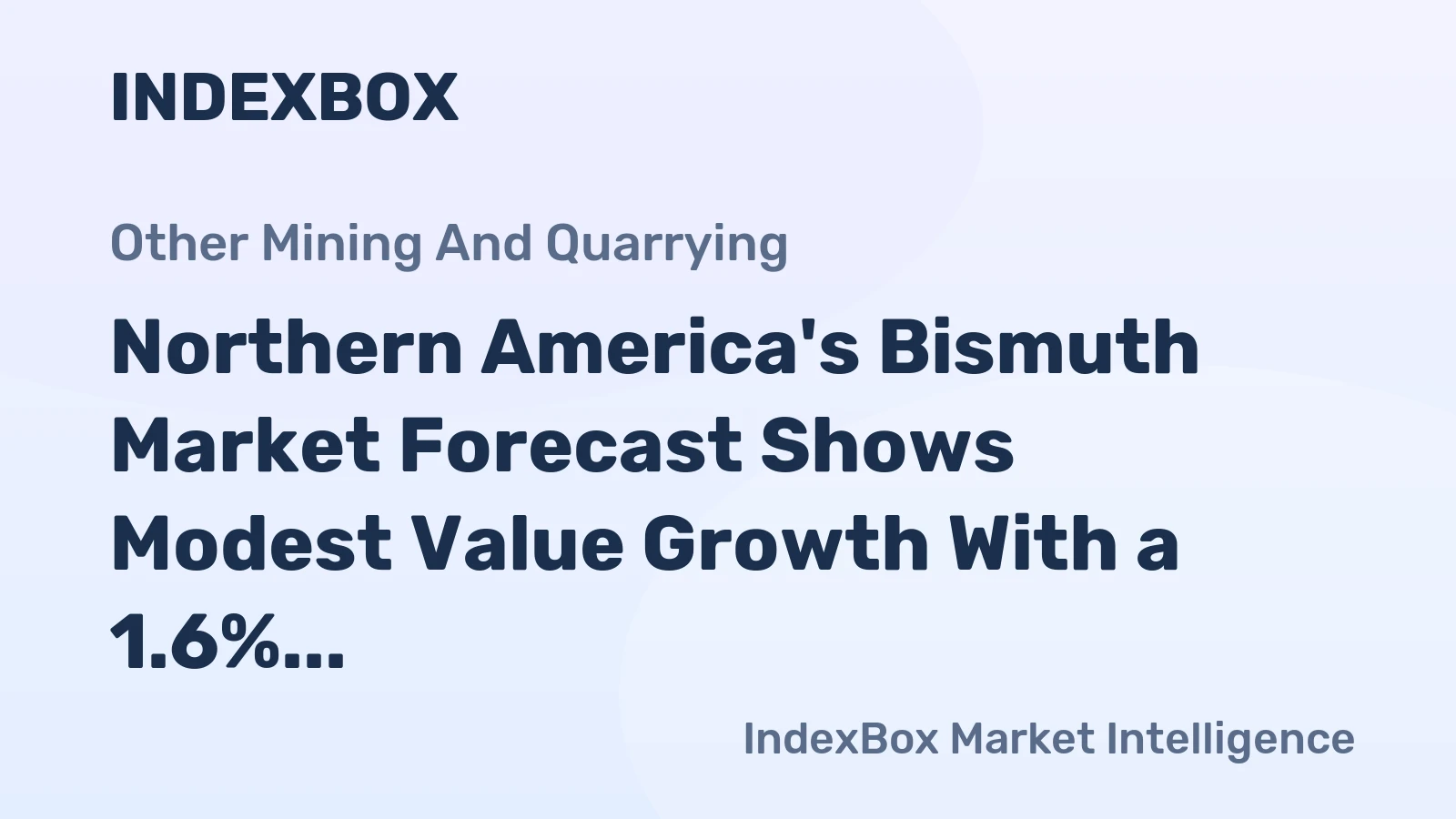Northern America's Bismuth Market Forecast Shows Modest Value Growth With a 1.6% CAGR