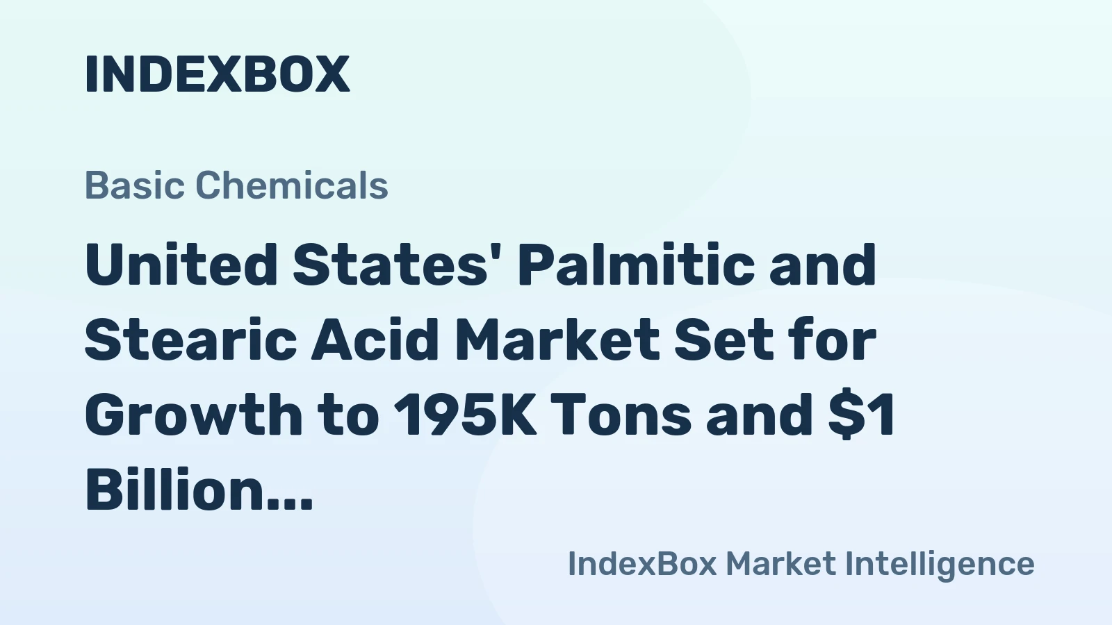 United States' Palmitic and Stearic Acid Market Set for Growth to 195K Tons and $1 Billion