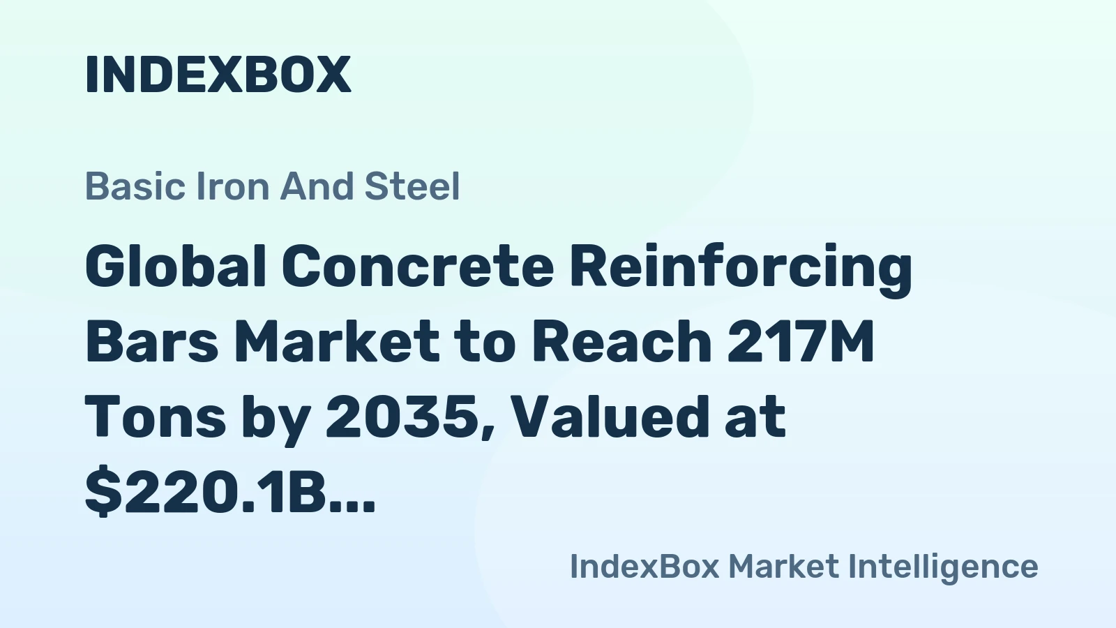 Global Concrete Reinforcing Bars Market to Reach 217M Tons by 2035, Valued at $220.1B