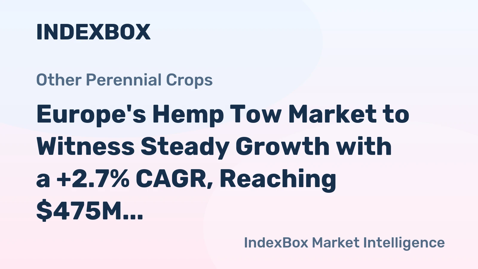 Europe's Hemp Tow Market to Witness Steady Growth with a +2.7% CAGR, Reaching $475M by 2035