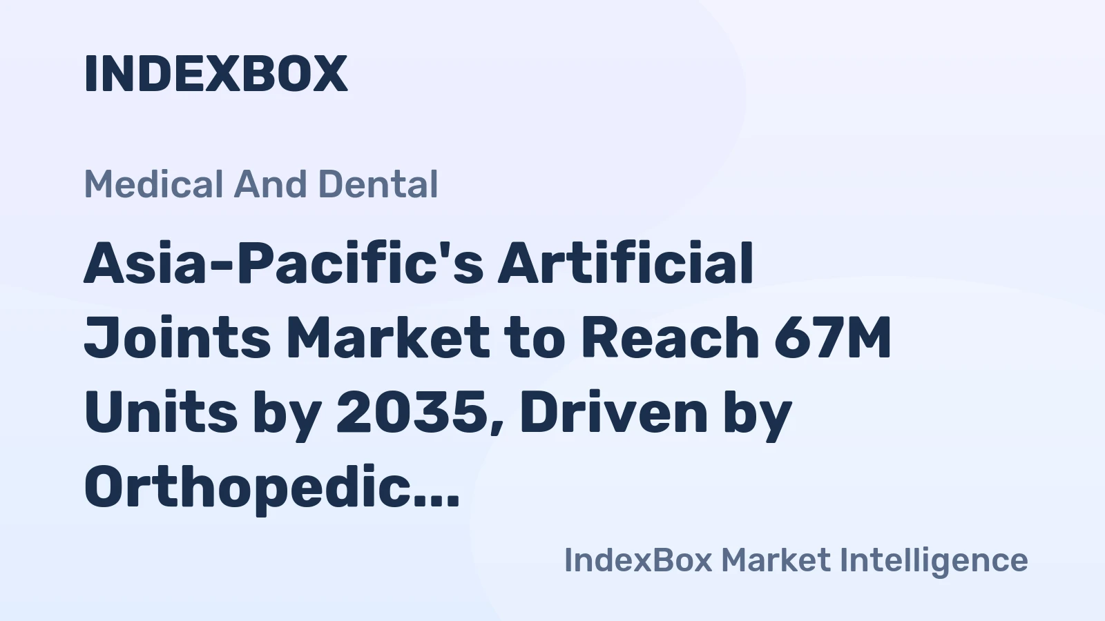 Asia-Pacific's Artificial Joints Market to Reach 67M Units by 2035, Driven by Orthopedic Demand