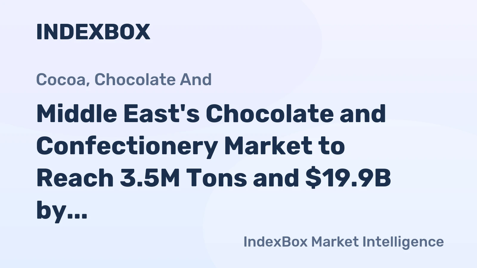 Middle East's Chocolate and Confectionery Market to Reach 3.5M Tons and $19.9B by 2035