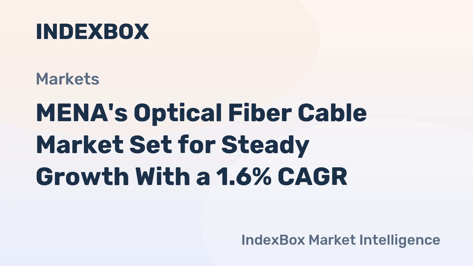 MENA's Optical Fiber Cable Market Set for Steady Growth With a 1.6% CAGR