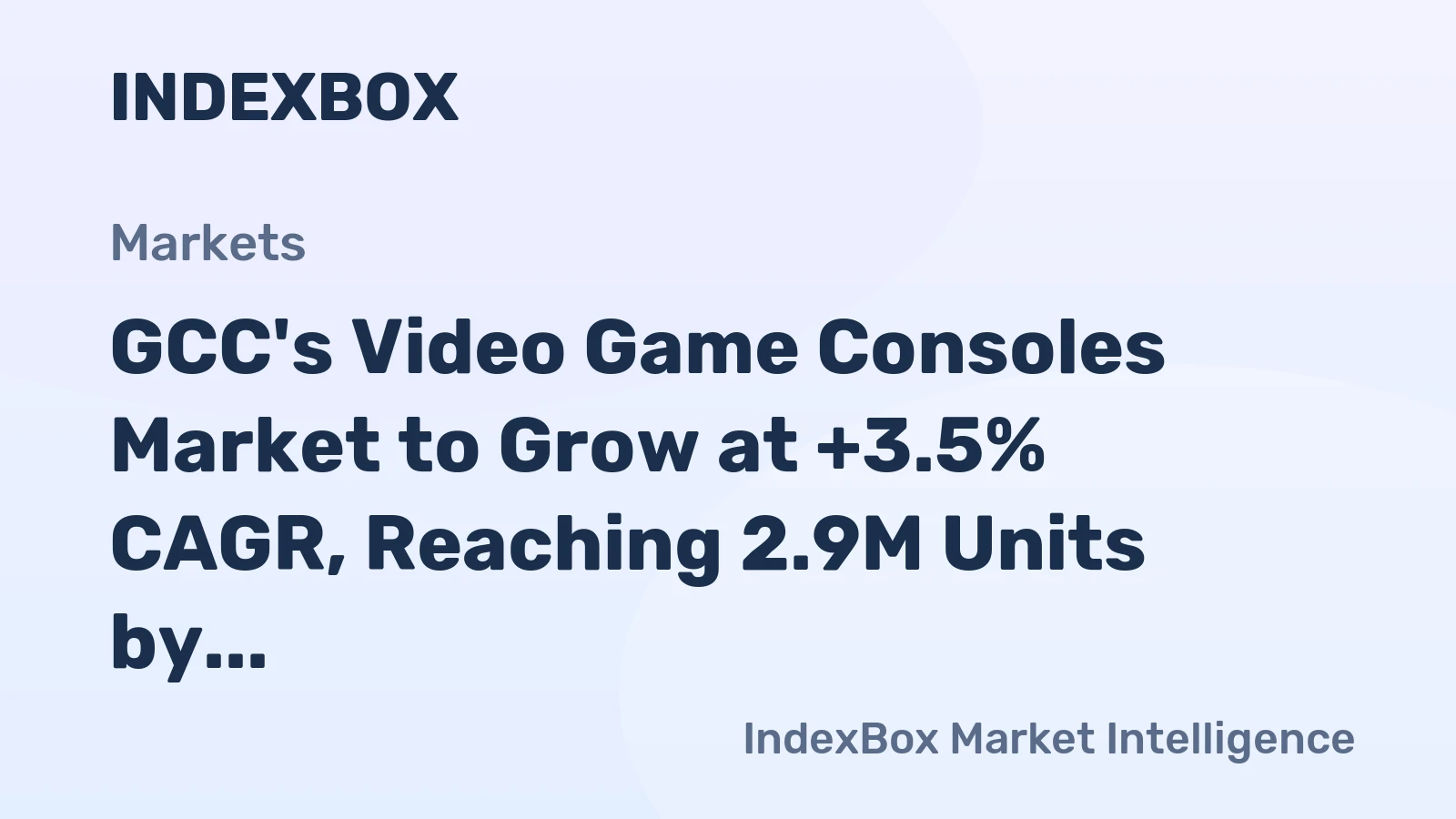 GCC's Video Game Consoles Market to Grow at +3.5% CAGR, Reaching 2.9M Units by 2035