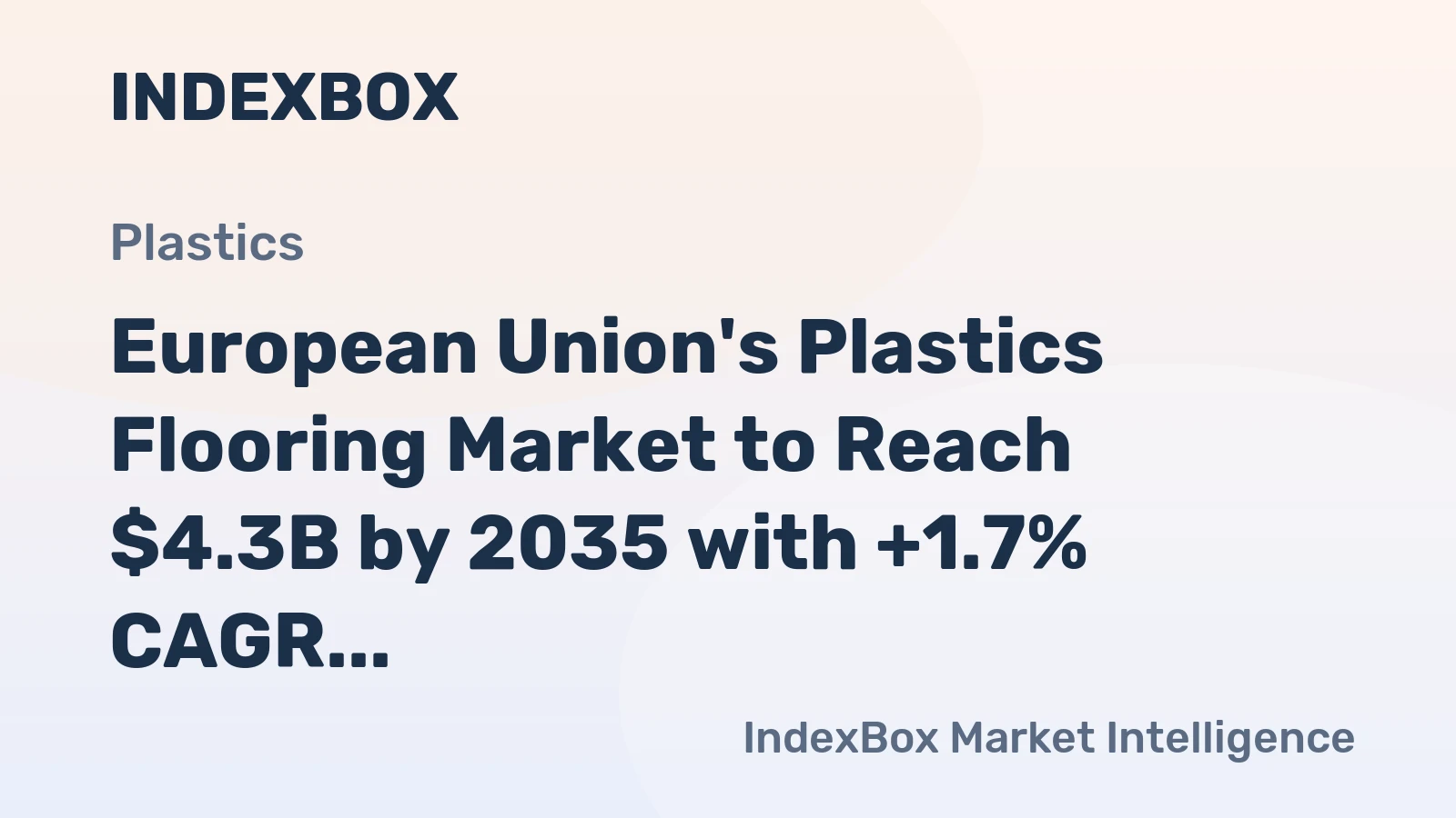 European Union's Plastics Flooring Market to Reach $4.3B by 2035 with +1.7% CAGR