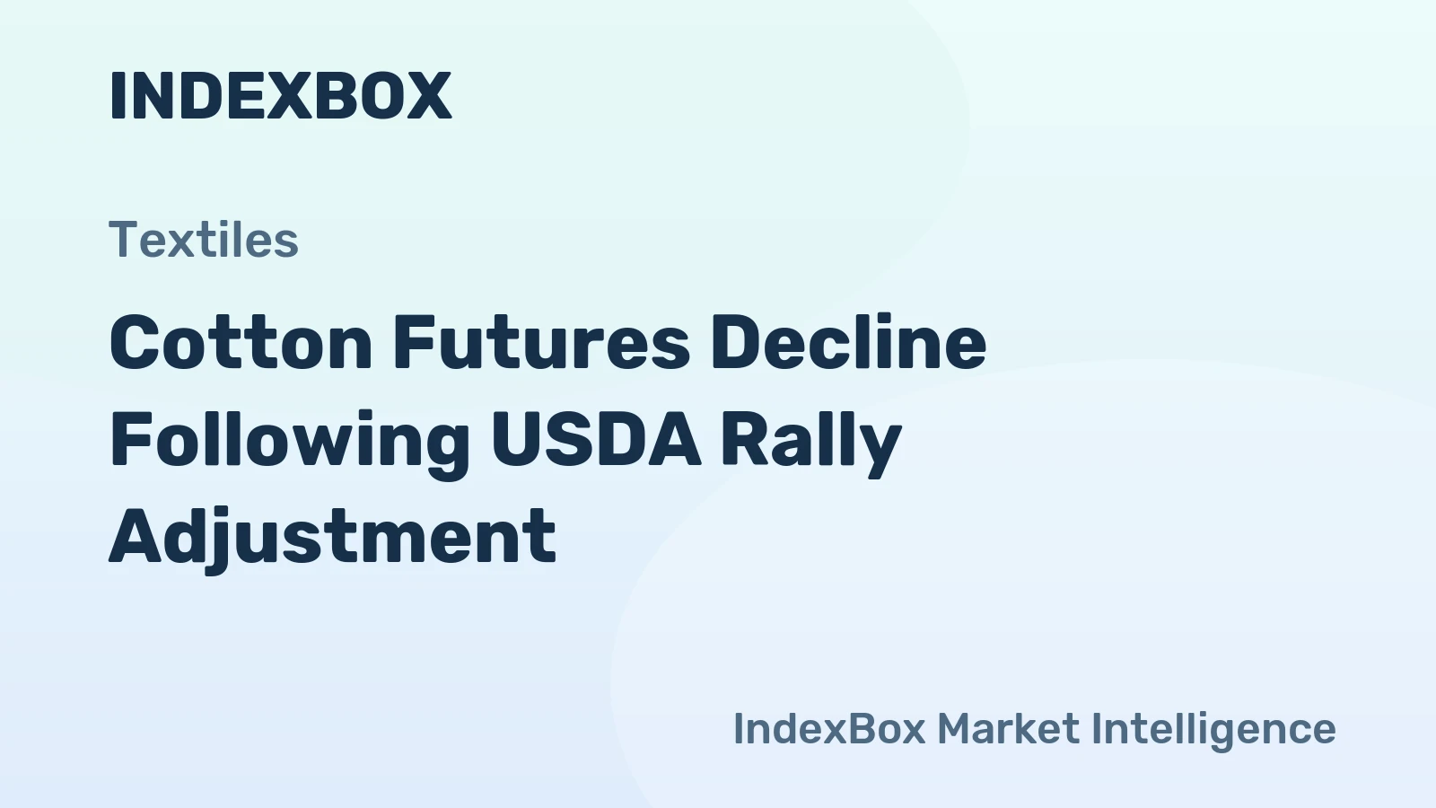 Cotton Futures Decline Following USDA Rally Adjustment