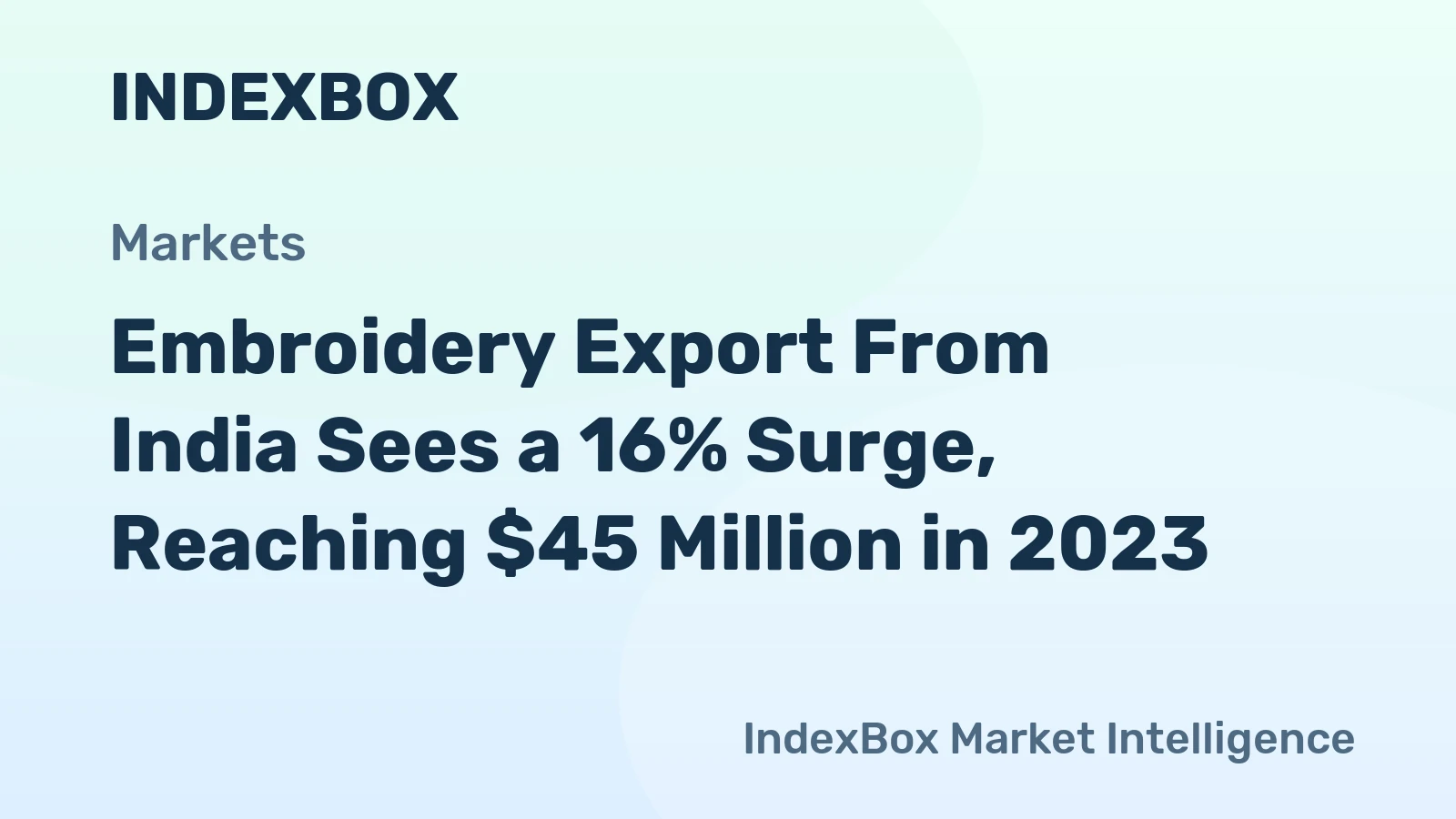 Embroidery Export From India Sees a 16% Surge, Reaching $45 Million in 2023