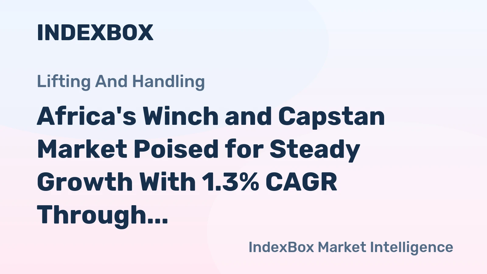 Africa's Winch and Capstan Market Poised for Steady Growth With 1.3% CAGR Through 2035