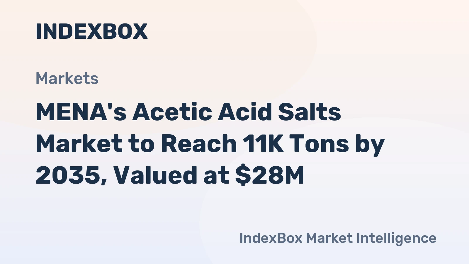 MENA's Acetic Acid Salts Market to Reach 11K Tons by 2035, Valued at $28M