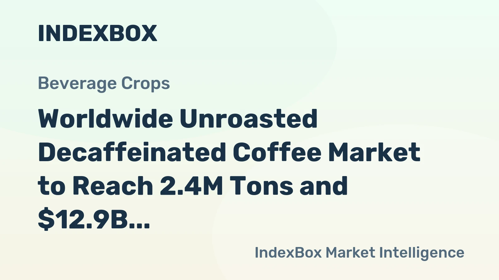 Worldwide Unroasted Decaffeinated Coffee Market to Reach 2.4M Tons and $12.9B by 2035, Driven by Global Demand