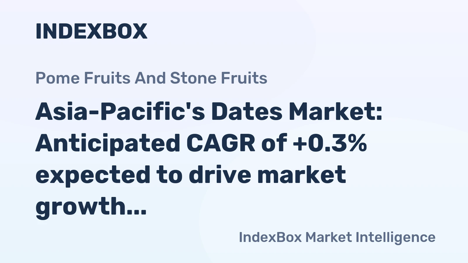 Asia-Pacific's Dates Market: Anticipated CAGR of +0.3% expected to drive market growth through 2035