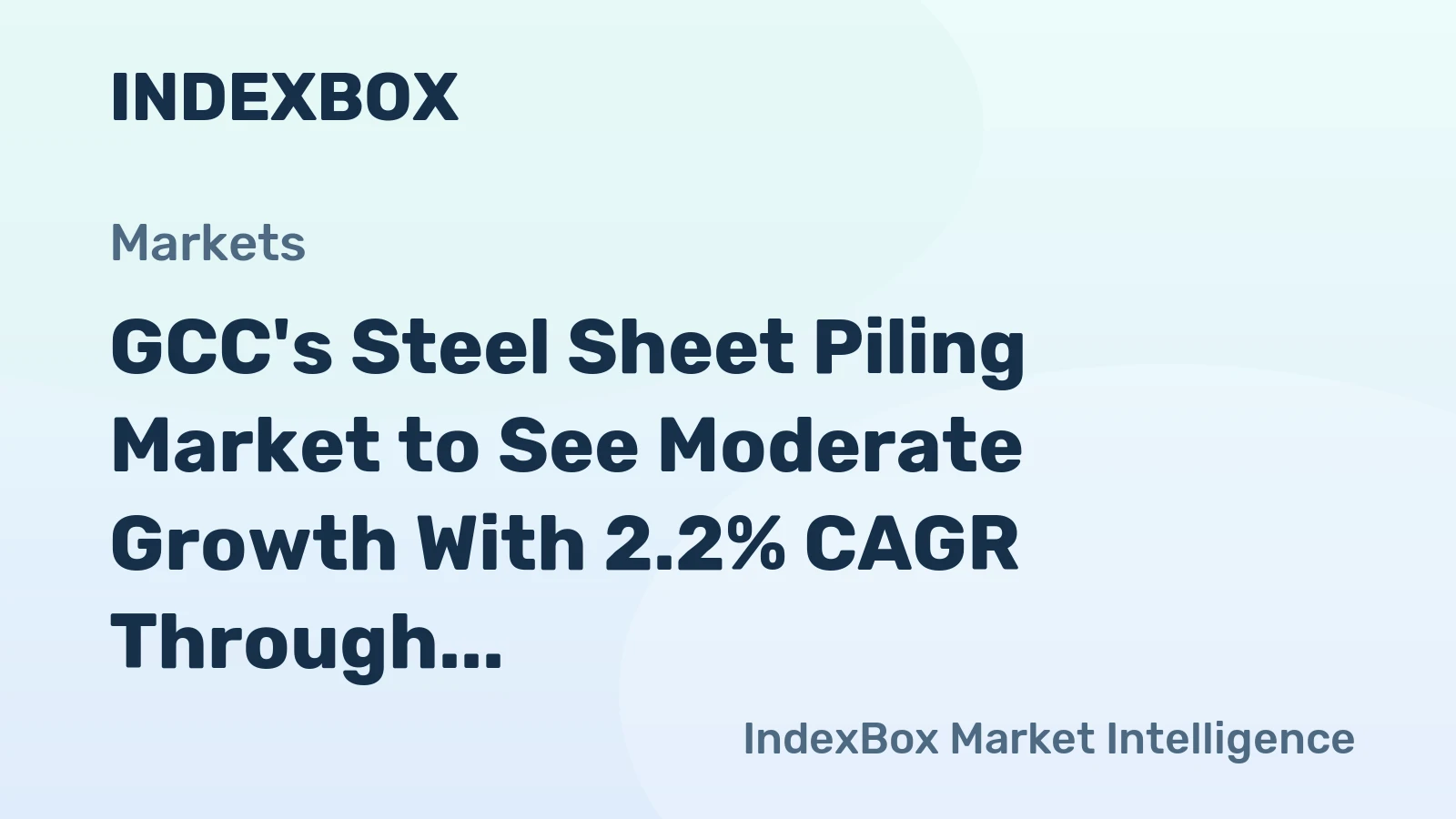 GCC's Steel Sheet Piling Market to See Moderate Growth With 2.2% CAGR Through 2035