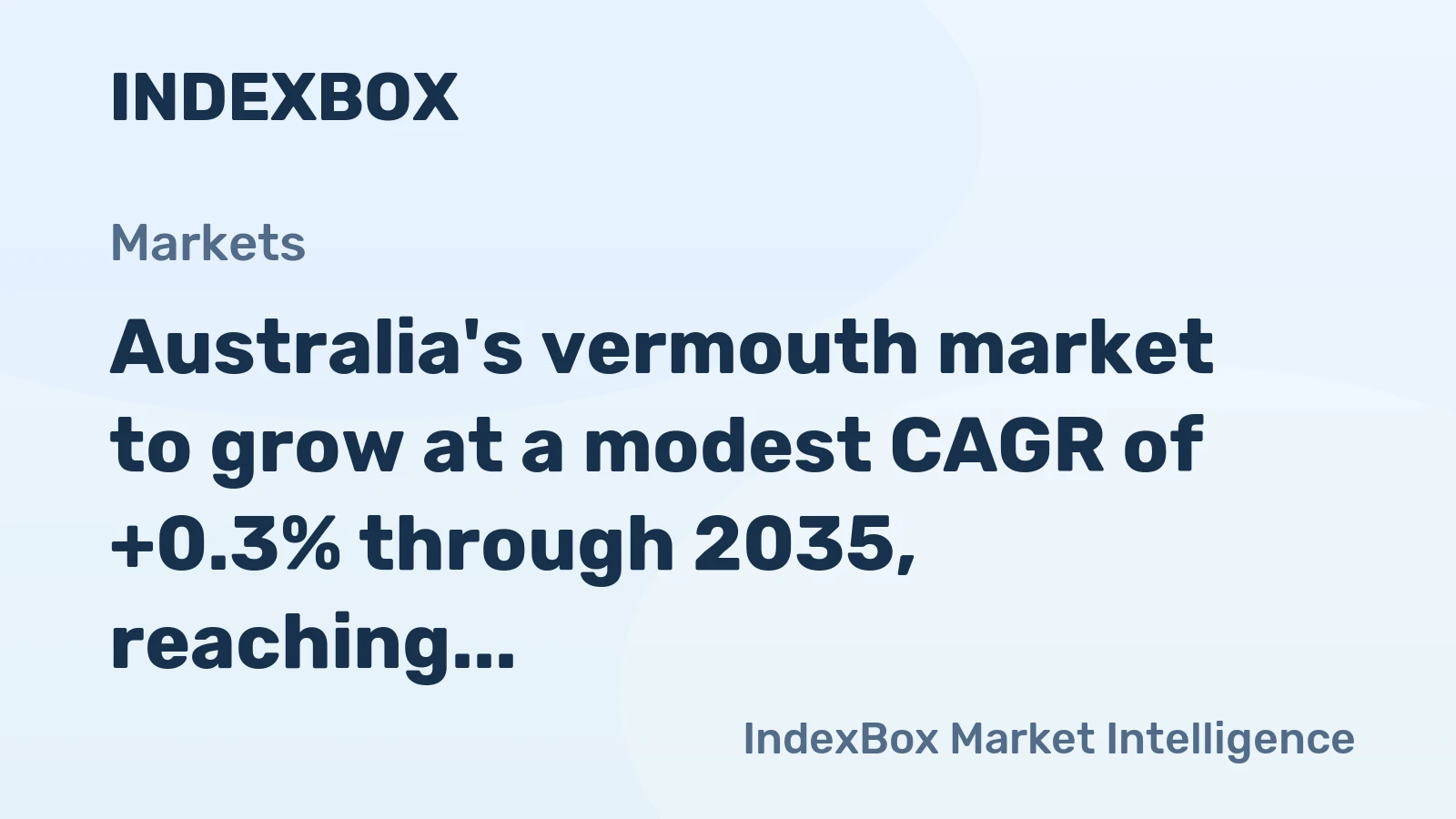 Australia's vermouth market to grow at a modest CAGR of +0.3% through 2035, reaching 21M litres, driven by sustained demand.