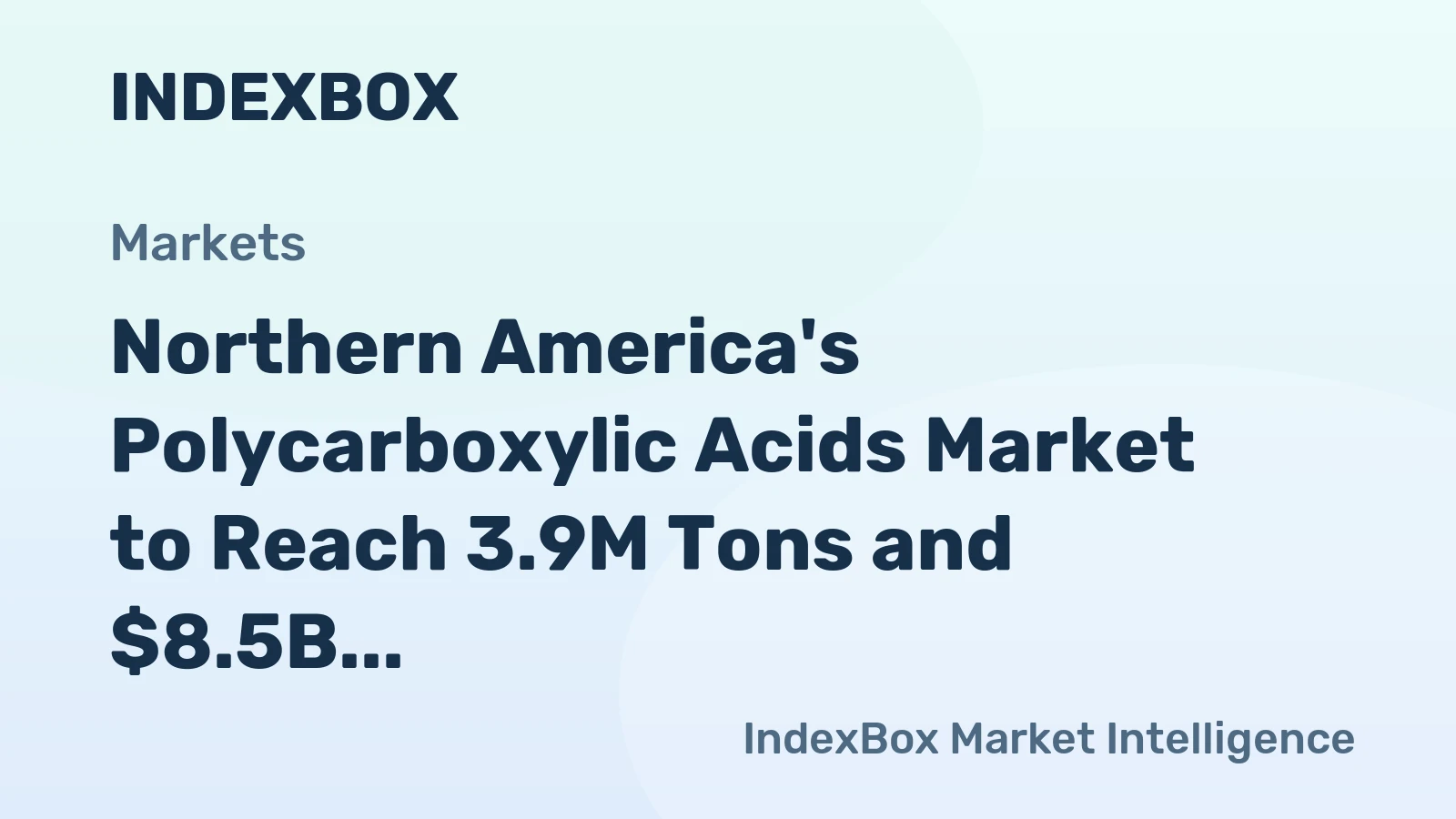 Northern America's Polycarboxylic Acids Market to Reach 3.9M Tons and $8.5B by 2035