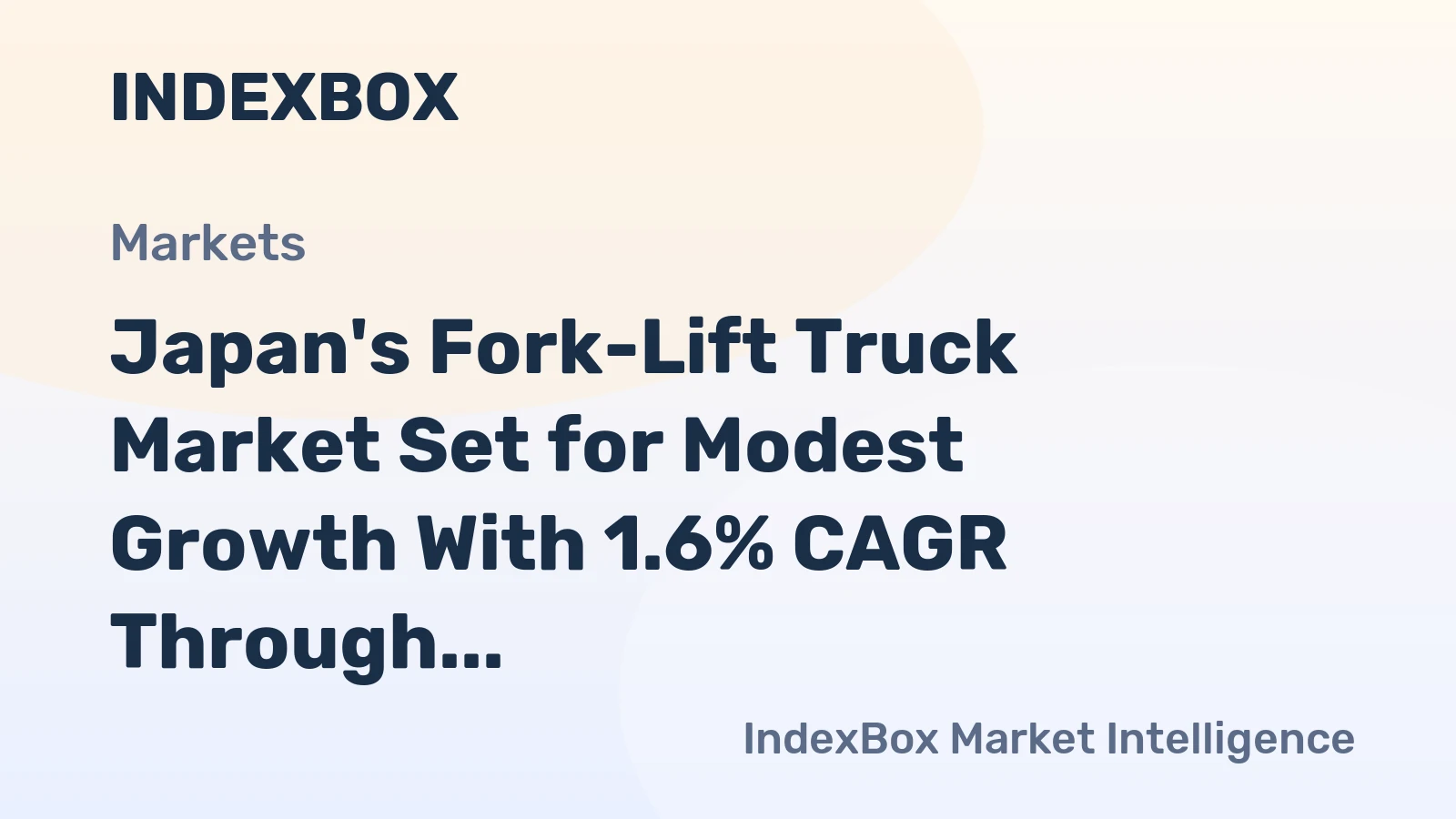 Japan's Fork-Lift Truck Market Set for Modest Growth With 1.6% CAGR Through 2035
