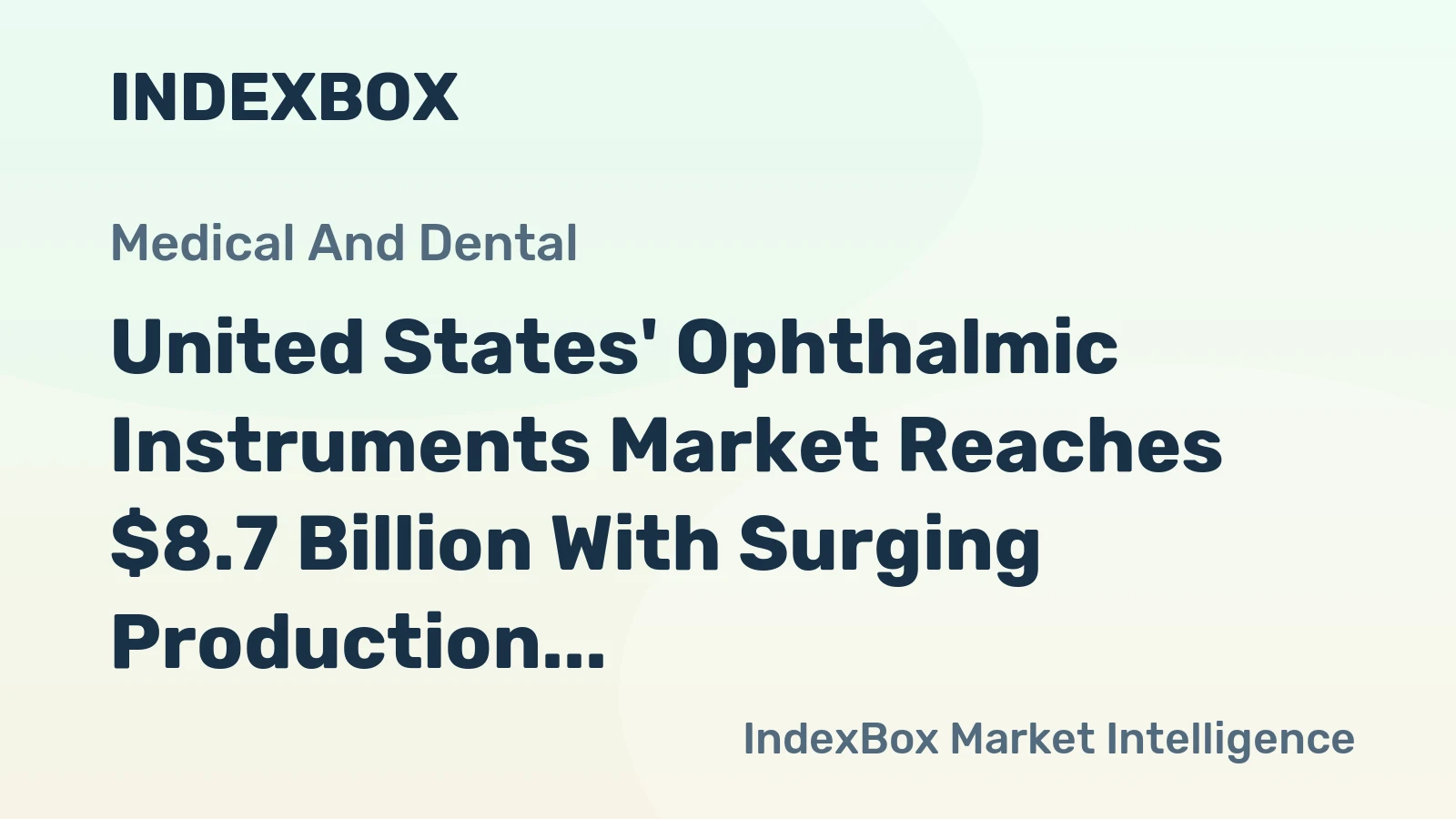 United States' Ophthalmic Instruments Market Reaches $8.7 Billion With Surging Production and Exports