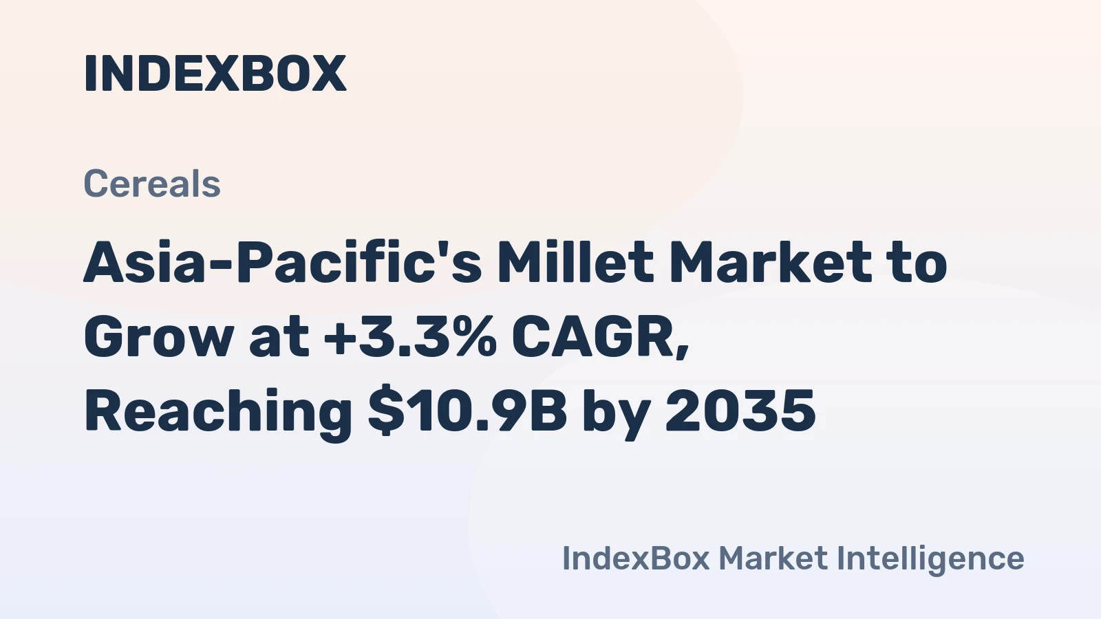 Asia-Pacific's Millet Market to Grow at +3.3% CAGR, Reaching $10.9B by 2035