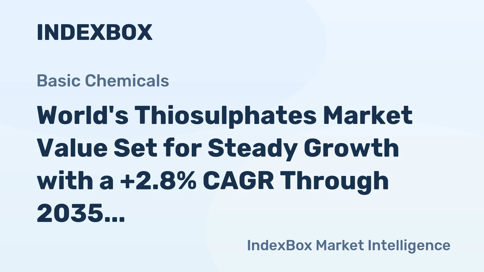 World's Thiosulphates Market Value Set for Steady Growth with a +2.8% CAGR Through 2035