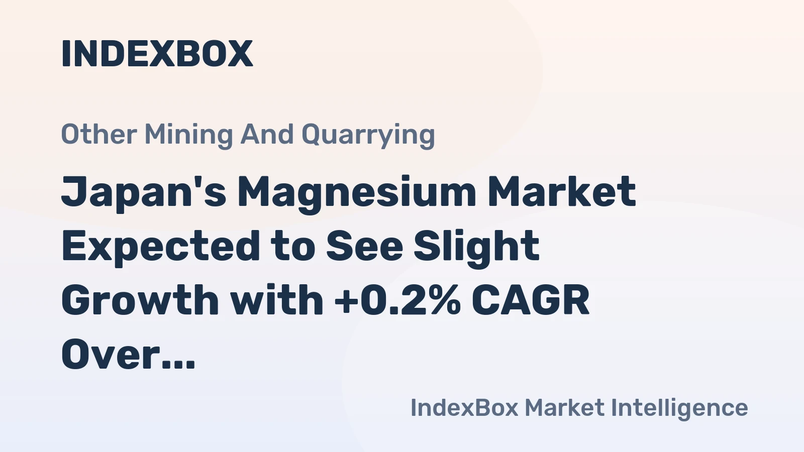Japan's Magnesium Market Expected to See Slight Growth with +0.2% CAGR Over Next Decade