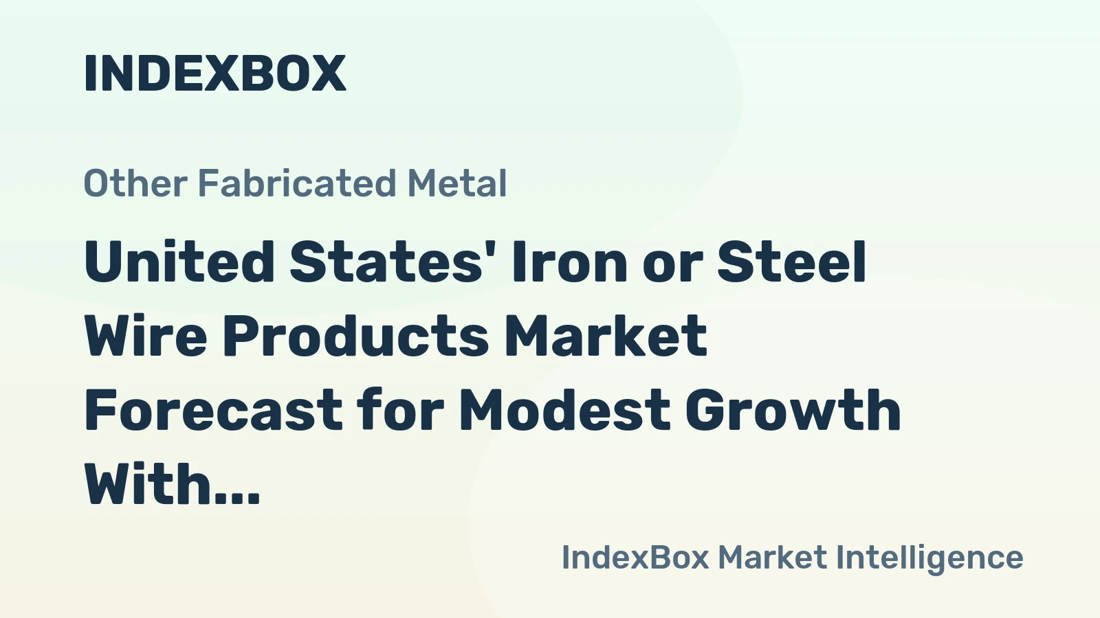 United States' Iron or Steel Wire Products Market Forecast for Modest Growth With a 1.1% CAGR