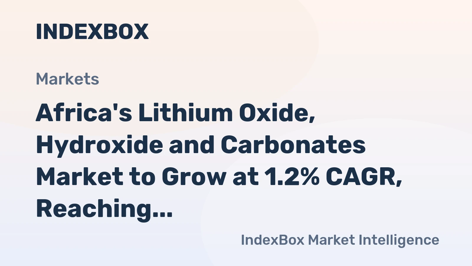 Africa's Lithium Oxide, Hydroxide and Carbonates Market to Grow at 1.2% CAGR, Reaching 5K Tons by 2035