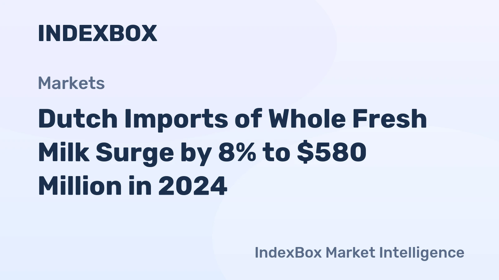 Dutch Imports of Whole Fresh Milk Surge by 8% to $580 Million in 2024