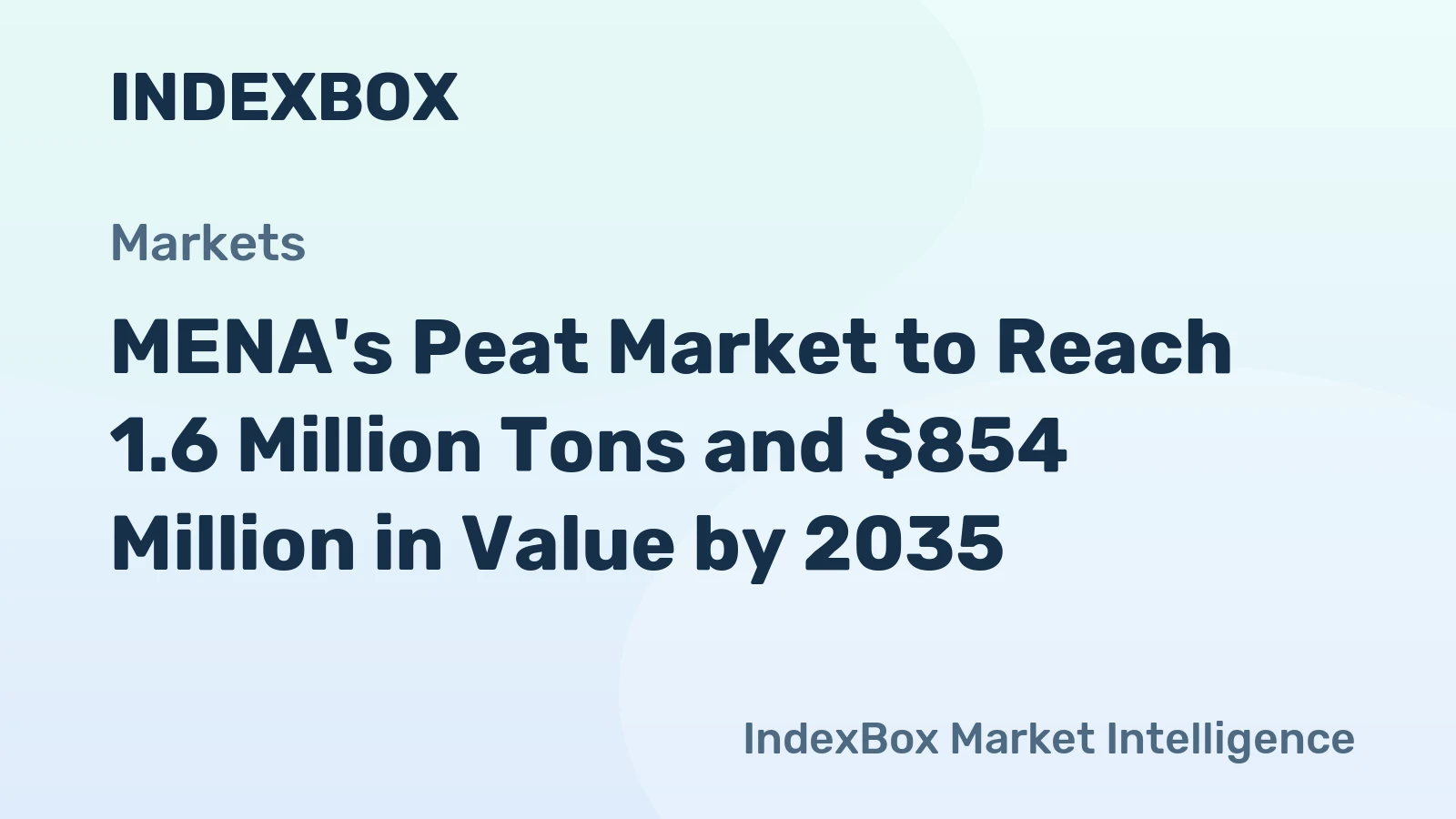 MENA's Peat Market to Reach 1.6 Million Tons and $854 Million in Value by 2035