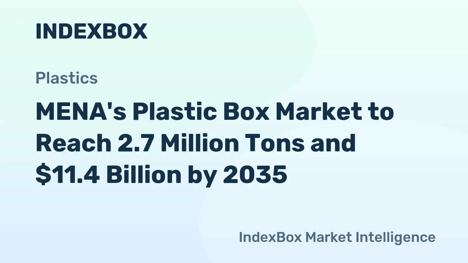 MENA's Plastic Box Market to Reach 2.7 Million Tons and $11.4 Billion by 2035